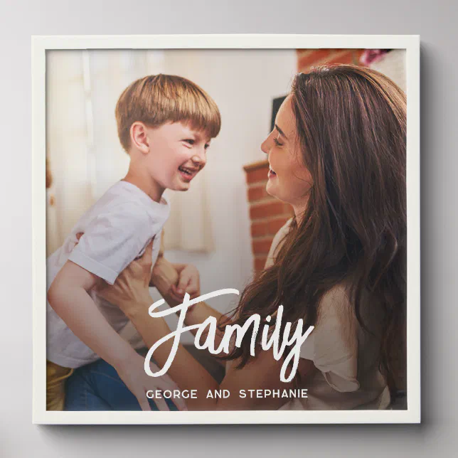 Custom Photo Script Typography Family Keepsake Peel And Stick Photo ...