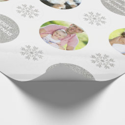 Custom Photo Silver Glitter Look Gift Wrap | Zazzle