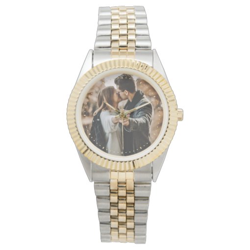 Custom Photo Silver Gold Two-Tone Watch | Zazzle