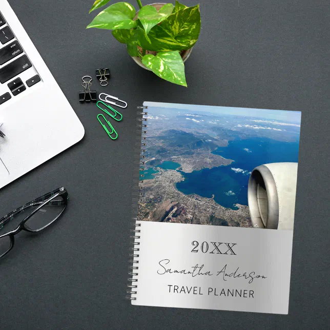 Custom photo silver travel planner | Zazzle