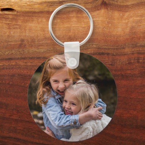 Custom photo simple minimalist keychain | Zazzle