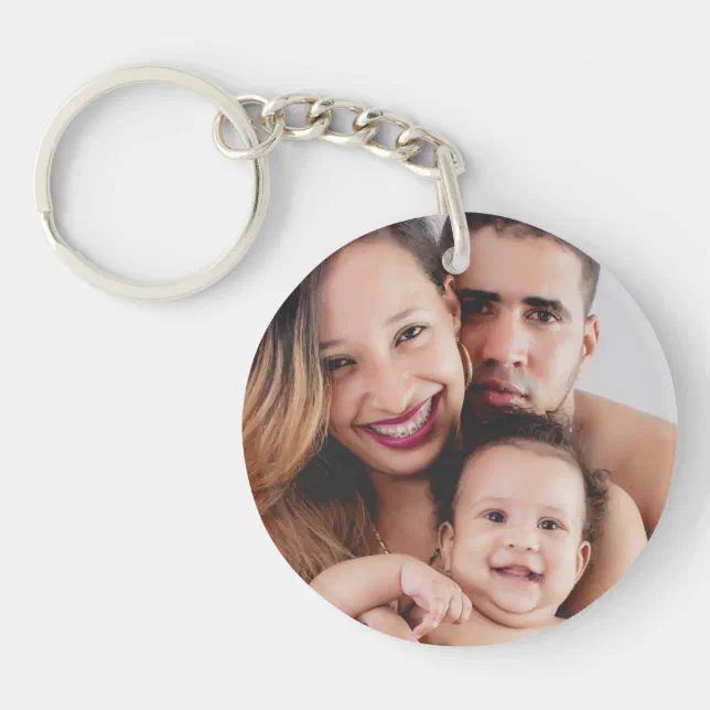 Custom photo simple minimalist keychain | Zazzle