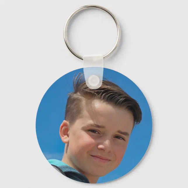 Custom photo simple minimalist keychain | Zazzle