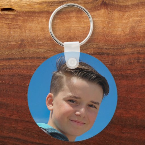 Custom photo simple minimalist keychain | Zazzle