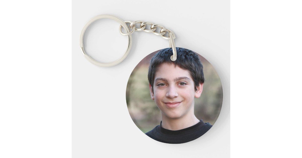 Custom photo simple minimalist keychain | Zazzle