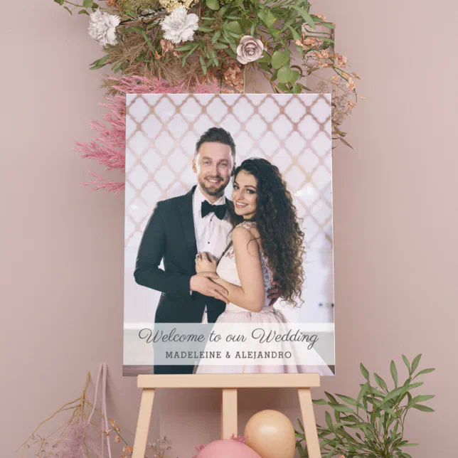 Custom photo simple wedding welcome sign | Zazzle