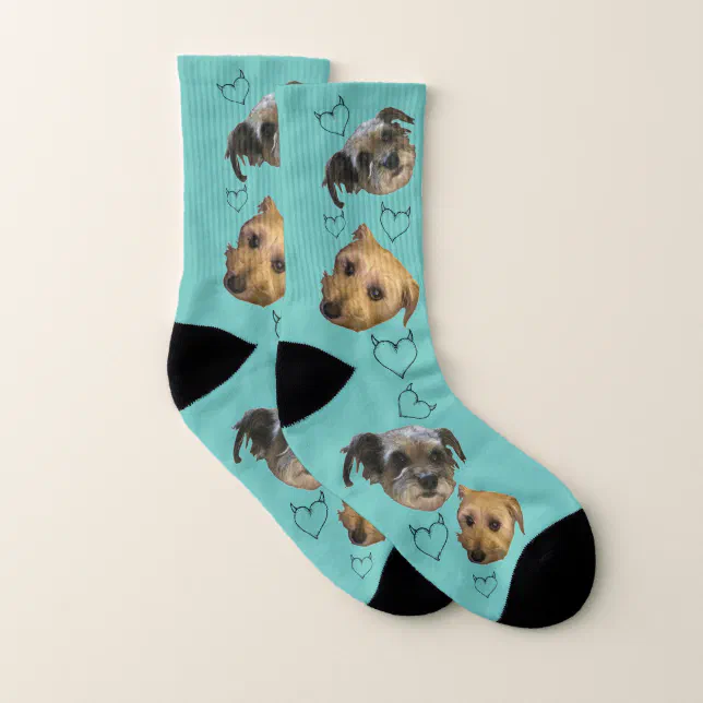 Custom Photo Socks with Devil Hearts | Zazzle