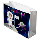 Custom Photo Spaceman Birthday Large Gift Bag | Zazzle
