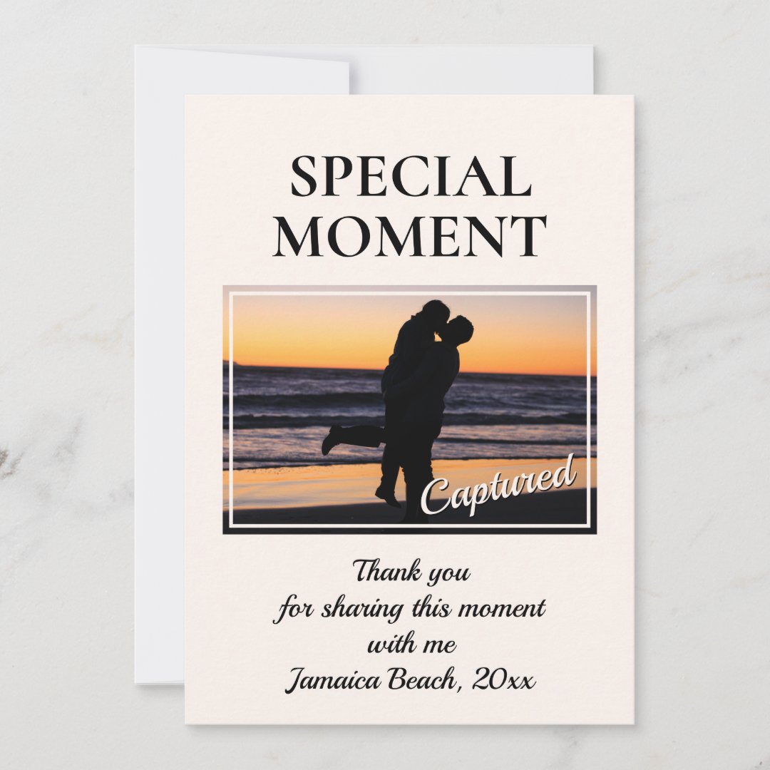 Custom Photo SPECIAL MOMENT Thank You Card | Zazzle
