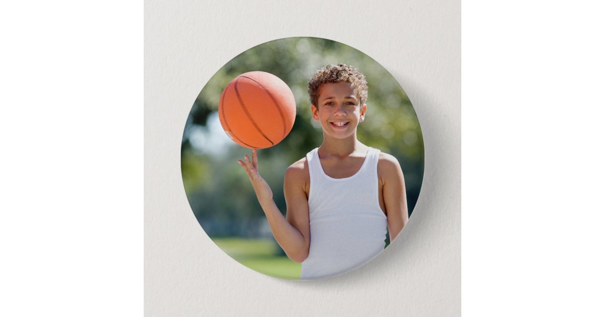 Custom photo sports button / pin | Zazzle