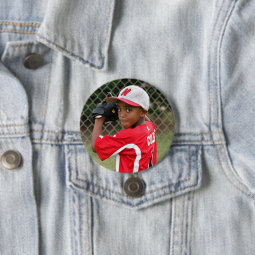 Custom photo sports button / pin | Zazzle