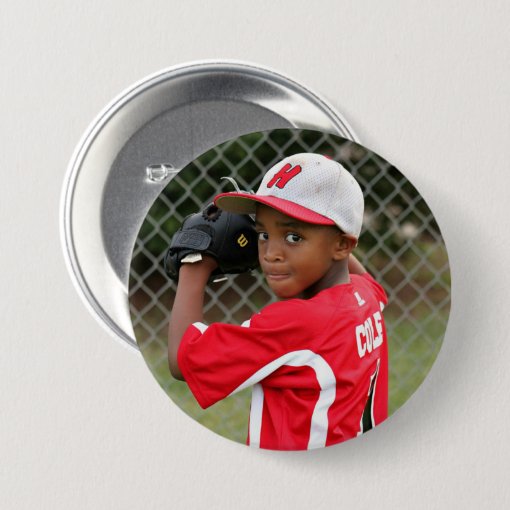 Custom photo sports button / pin | Zazzle