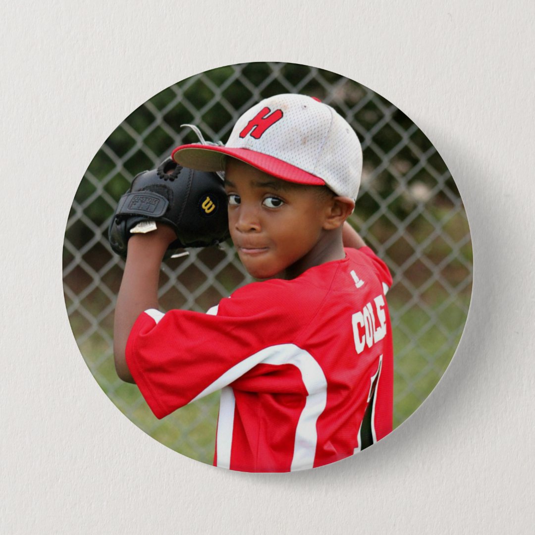 Custom photo sports button / pin | Zazzle
