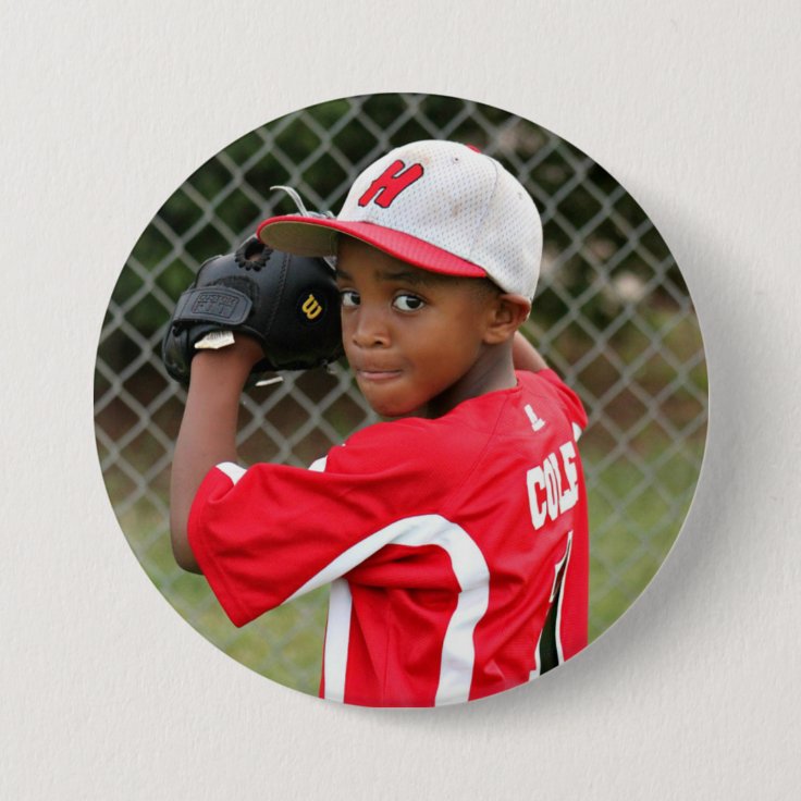Custom photo sports button / pin | Zazzle