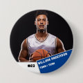Custom photo sports button / pin basketball player | Zazzle
