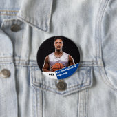 Custom photo sports button / pin basketball player | Zazzle