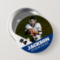 Custom photo sports button / pin football | Zazzle