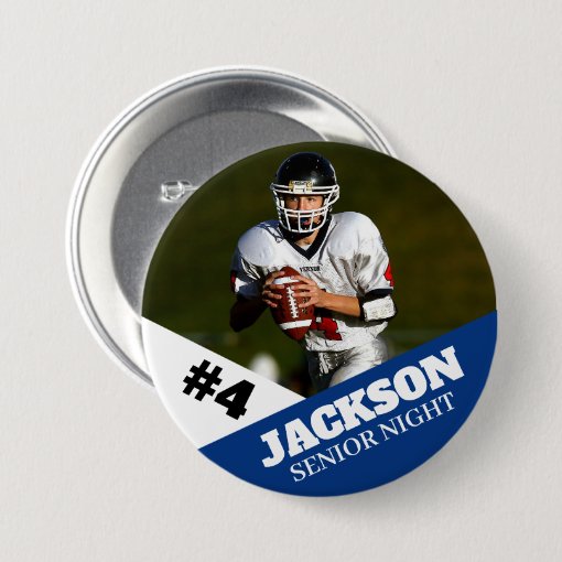 Custom photo sports button / pin football | Zazzle