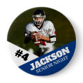 Custom photo sports button / pin football | Zazzle