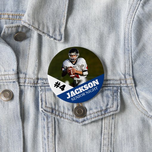 Custom photo sports button / pin football | Zazzle