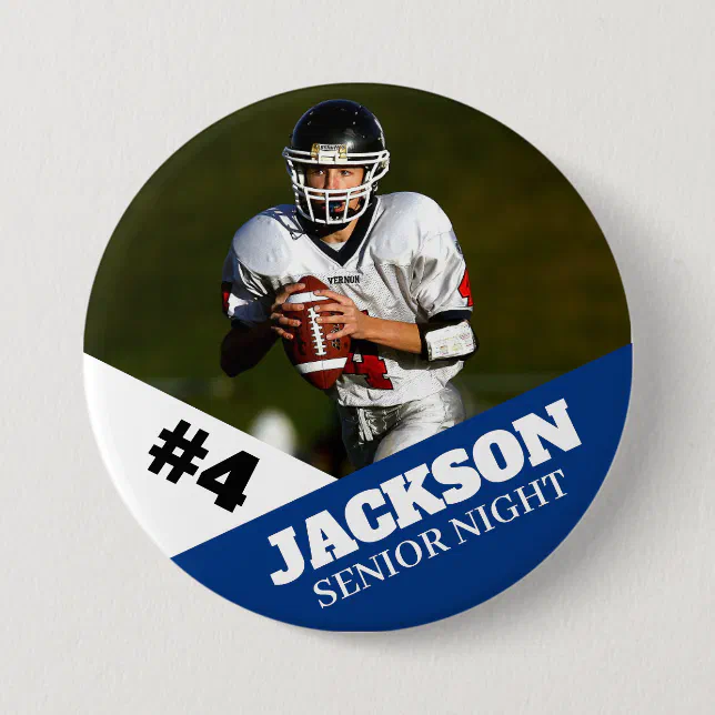 Custom photo sports button / pin football | Zazzle