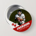 Custom photo sports button / pin football | Zazzle