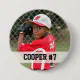 Custom photo sports button / pin with name & # | Zazzle