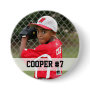 Custom photo sports button / pin with name & # | Zazzle