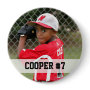 Custom photo sports button / pin with name & # | Zazzle