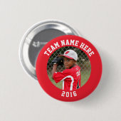 Custom Photo Sports pin / button with team name | Zazzle