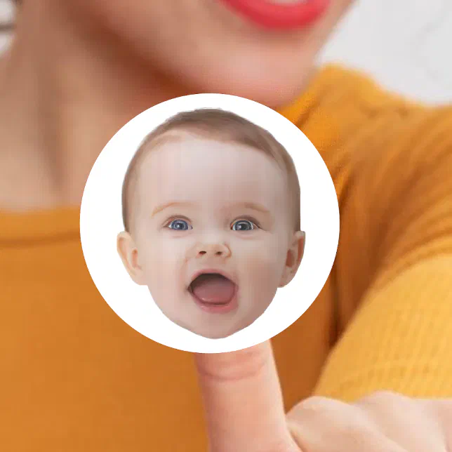 Custom Photo Stickers, Custom Photo Face Classic Round Sticker | Zazzle