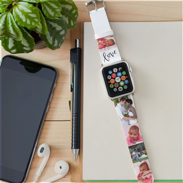Custom Photo Strip with Love Apple Watch Band | Zazzle