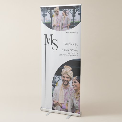 Custom Photo Stylish Wedding Welcome Retractable Banner | Zazzle