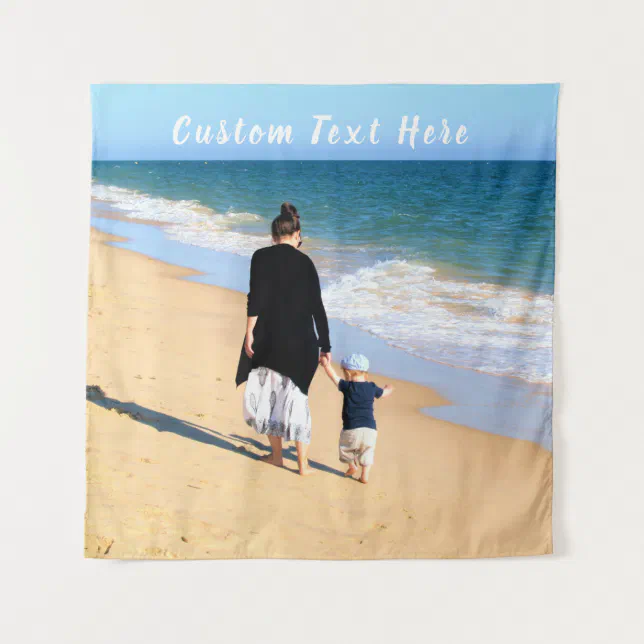 Custom Photo Tapestry with Your Photos and Text | Zazzle