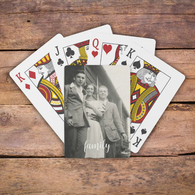 Custom Photo Template Family Script Overlay Poker Cards | Zazzle