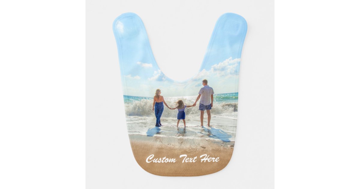 Custom Photo Text Baby Bib Your Favorite Photos | Zazzle