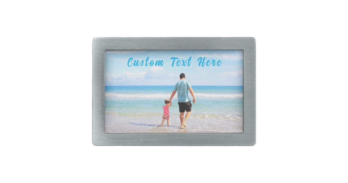 Custom Photo Text Belt Buckle Your Dad Photos Gift | Zazzle