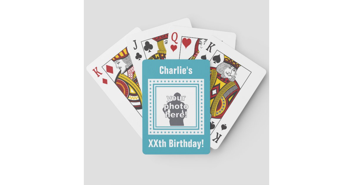 CUSTOM PHOTO, TEXT & COLOR playing cards | Zazzle
