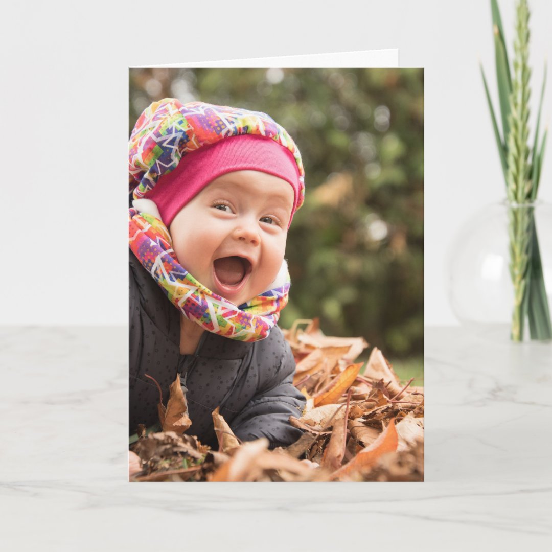 Custom Photo Text Design Your Own Folded Greeting Card | Zazzle