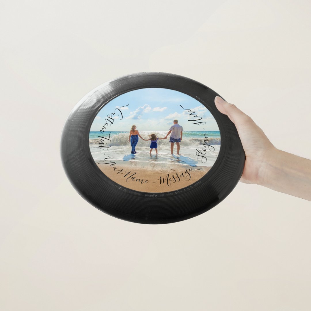 Custom Photo Text Frisbee Your Summer Vacation | Zazzle