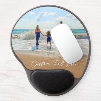 Custom Photo Text Gel Mouse Pad with Your Photos | Zazzle