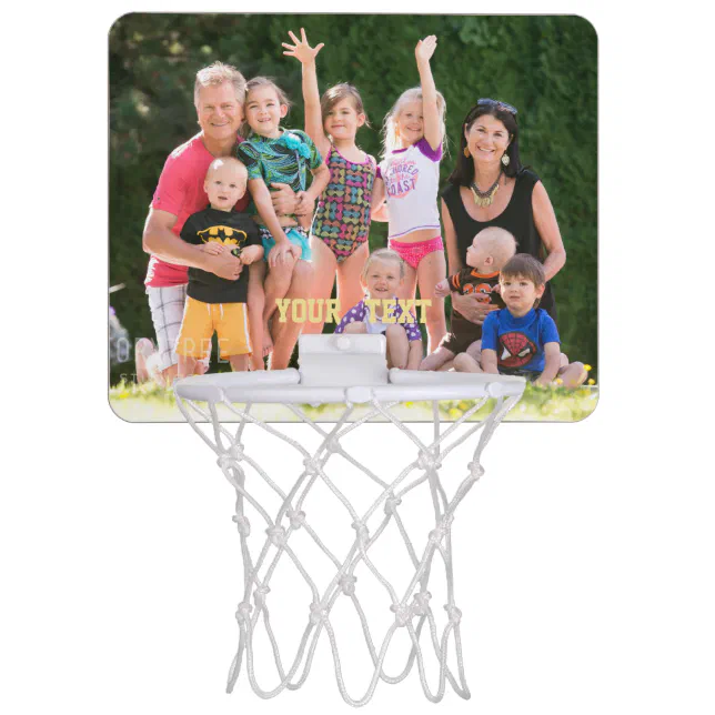 Custom Photo Text Kids Indoor Basketball Hoop Goal | Zazzle