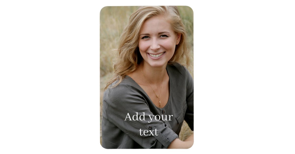Custom Photo & Text. Magnet | Zazzle
