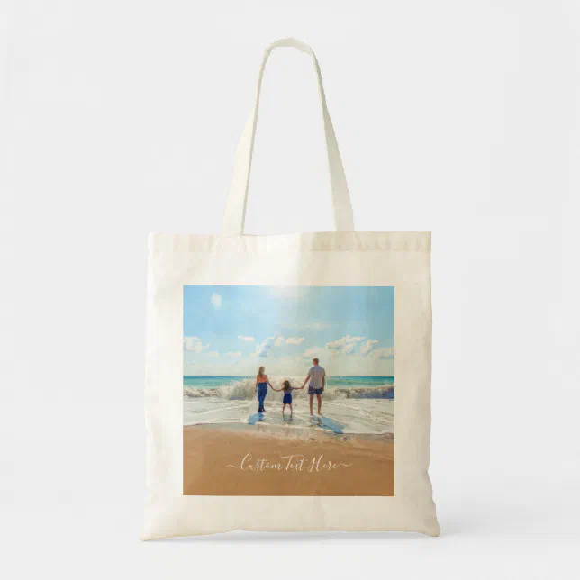 Custom Photo Tote Bag with Your Photos and Text | Zazzle