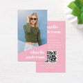 Custom photo trendy influencer pink profile cards | Zazzle