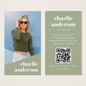Custom photo trendy influencer profile cards | Zazzle