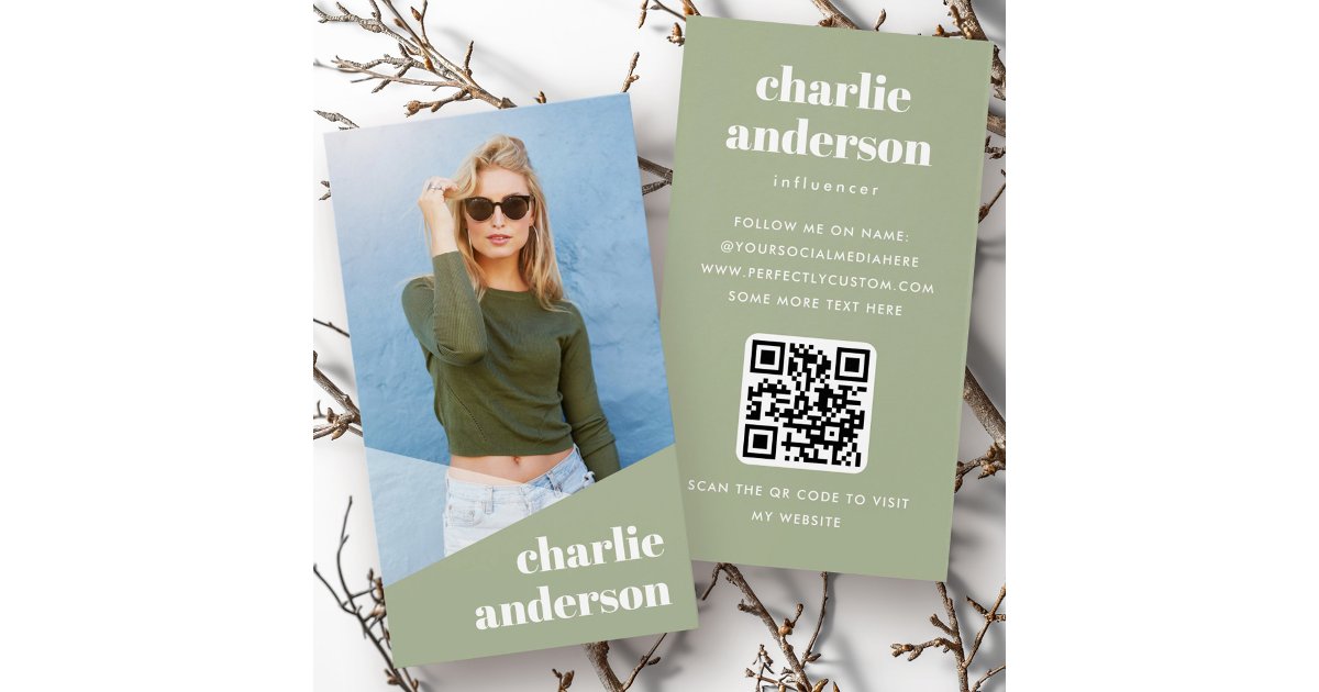 Custom photo trendy influencer profile cards | Zazzle