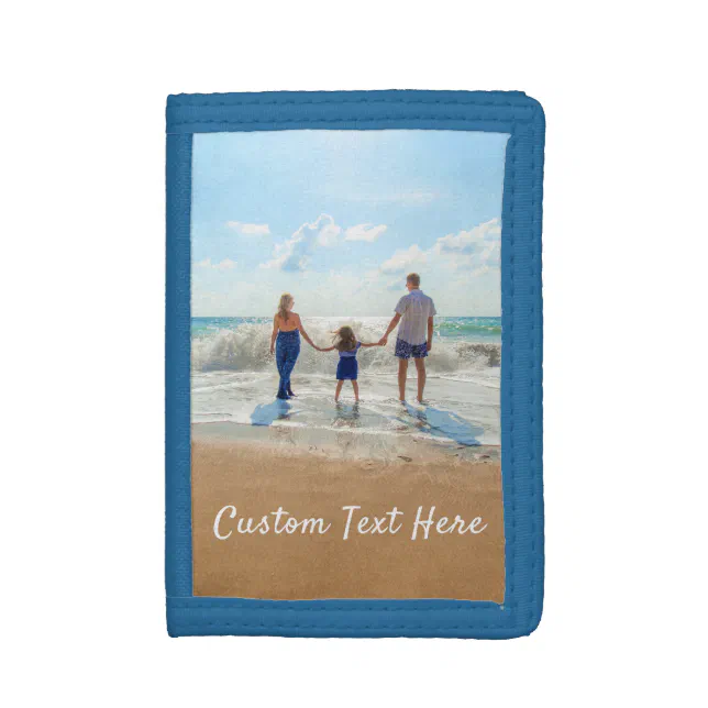 Custom Photo Trifold Wallet Your Photos and Text | Zazzle