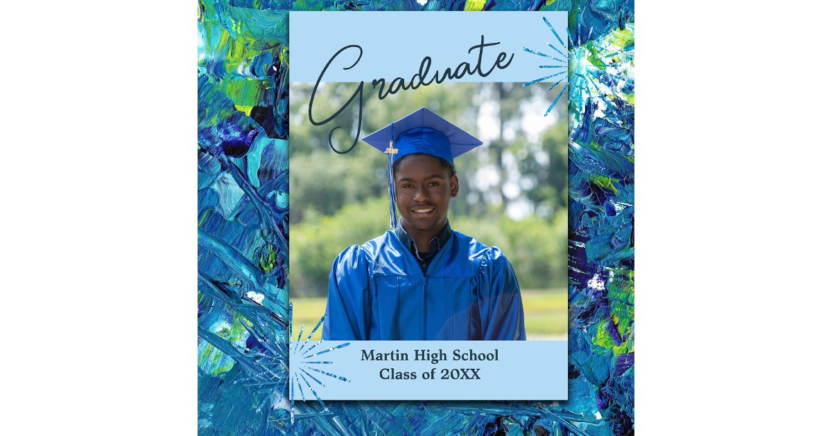 Custom Photo Two Sided Graduation Announcement | Zazzle