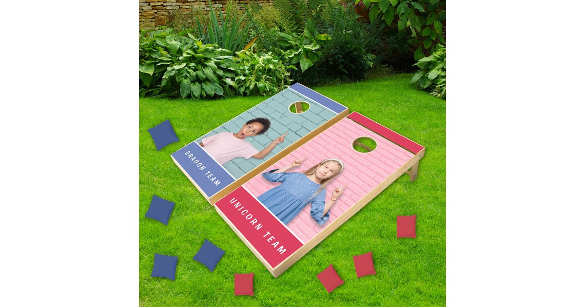 Custom Photo Upload Create Your Own Kids Family Cornhole Set | Zazzle